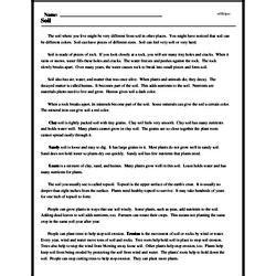Soil Reading Comprehension Worksheet EdHelper
