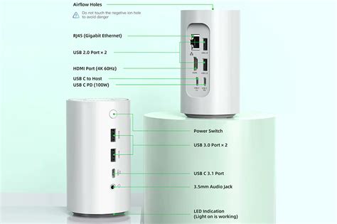 In Usbc Docking Station With Negative Ion Air Purifier Quantum Tech