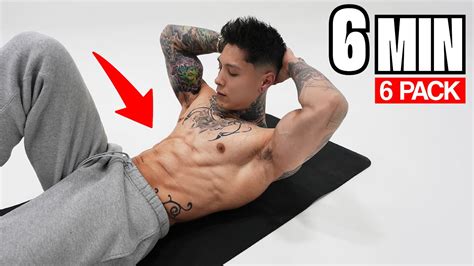6 Minute 6 Pack Abs Workout You Can Do Anywhere No Rest Youtube