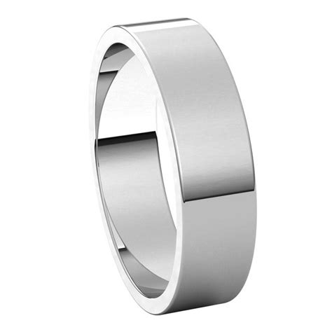 5mm Platinum Flat Wedding Band Band003 5mm Platinum