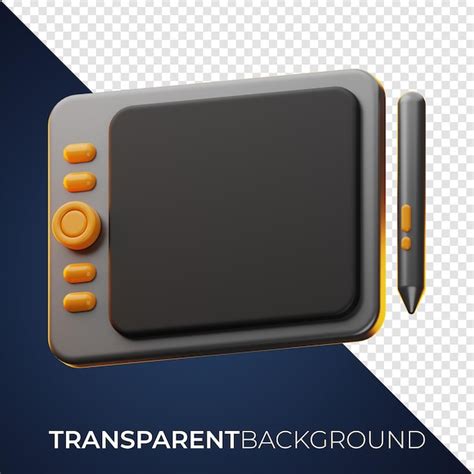 프리미엄 그래픽 디자인 그리기 태블릿 아이콘 격리 된 배경 Png에 3d 렌더링 프리미엄 Psd 파일
