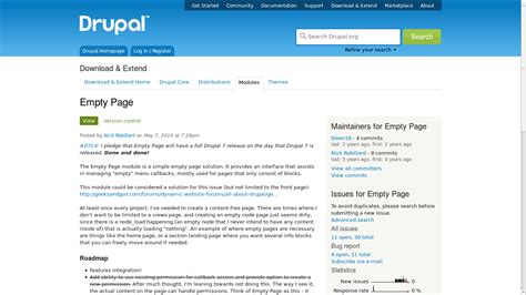 Use The Drupal Module Empty Page For Pages That Only Consist Of