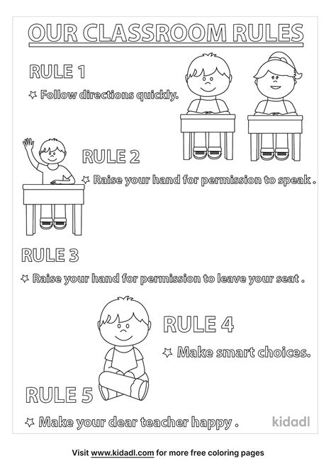 Printable Classroom Rules Coloring Pages Classroom Rules Printable