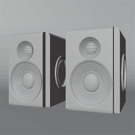 3d Model Computer Bass Speakers Vr Ar Low Poly Cgtrader