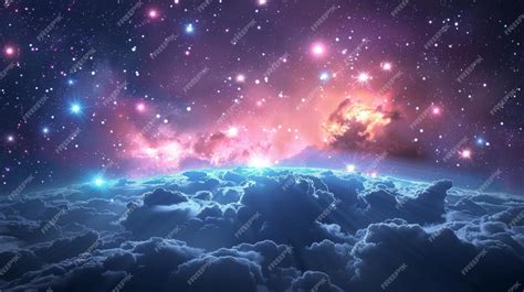 Earth Viewed From Space With Stars Background Premium Ai Generated Image