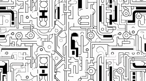 Sleek Tech Style Seamless Linear Pattern Vector Monochrome Design Premium Ai Generated Vector