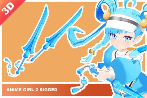 Anime Girl 2 Rigged 3dmodel 角色 Unity Asset Store