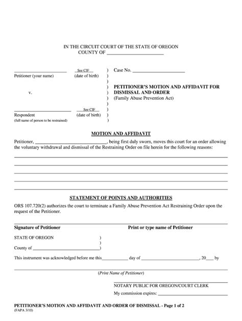 Restraining Order Oregon Fill Out And Sign Printable Pdf Template