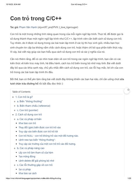Con Trỏ Trong C C Pdf
