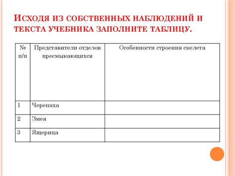 Лабораторная работа № 10 «Сравнительный анализ строения скелетов черепахи ящерицы и змеи