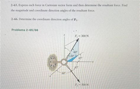 solved 2 65 fxpress each force in cartesian vector form and