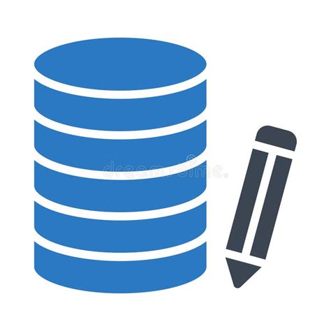 Edit Database Icons On Color Glossy Rectangular Menu Button Stock