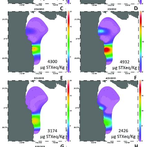Spatial Distribution Of Paralytic Shellfish Toxins Presented As Download Scientific Diagram