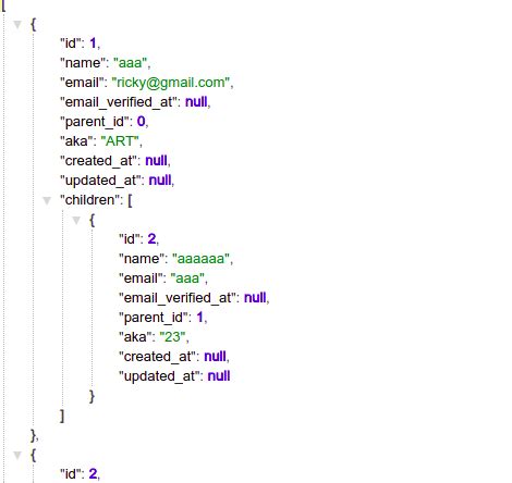 How To ToTree Relation On Same Model Issue Lazychaser Laravel Nestedset GitHub