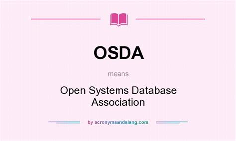 OSDA Open Systems Database Association In Undefined By AcronymsAndSlang Com