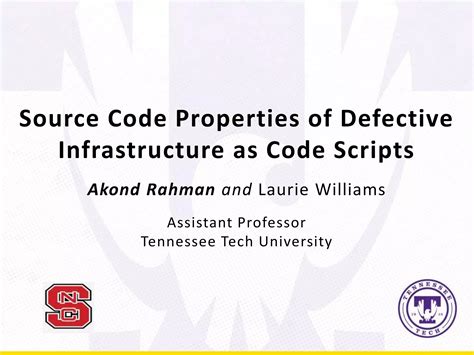 Source Code Properties Of Defective Infrastructure As Code Scripts Ppt