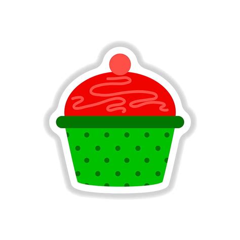 종이 스티커 스타일 컵 케이크 벡터 Eps Ai Uidownload