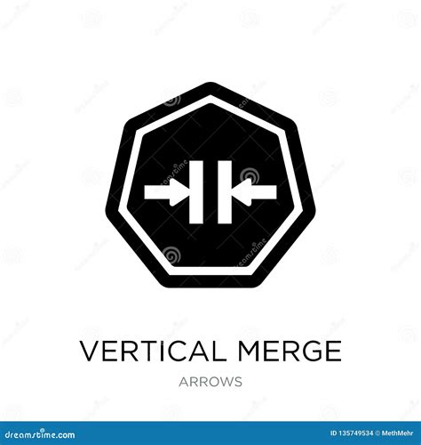 Vertical Merge Vector Icon In 6 Different Modern Styles Black Two Colored Vertical Merge Icons