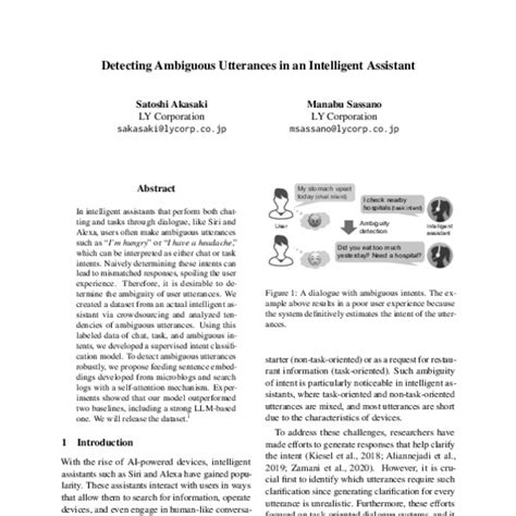 Detecting Ambiguous Utterances In An Intelligent Assistant Acl Anthology