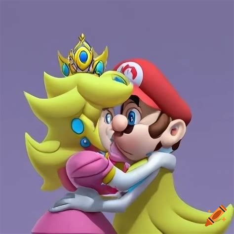 Super Mario And Princess Peach Kissing On Craiyon