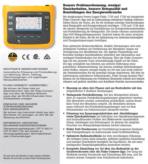 Fluke 1736 3 Phasen Power Logger Rekirsch Elektronik Ihr Partner Für Messtechnik