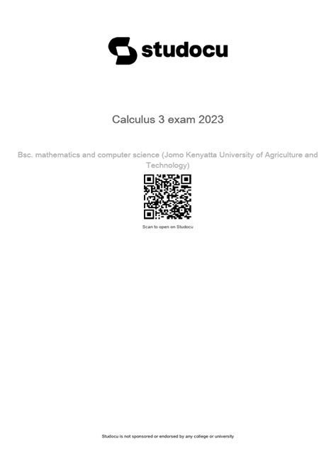 Calculus 3 Exam 2023 Pdf