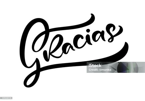 감사 서 면된 글자를 손 현대 브러시 서 예입니다 스페인에서 감사 배경에 고립 벡터 일러스트 레이 션 감사합니다에 대한 스톡 벡터 아트 및 기타 이미지 Istock