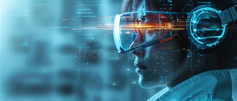 Futuristic Technology Concept With Individual Using Augmented Reality Headset Exploring Virtual