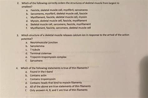 Solved 2 Which Of The Following Correctly Orders The