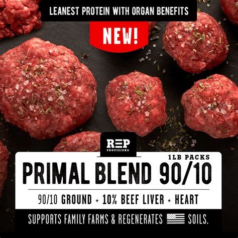 Grass Fed Beef Organ Blend Regenerative Primal Blend 90 10 Rep