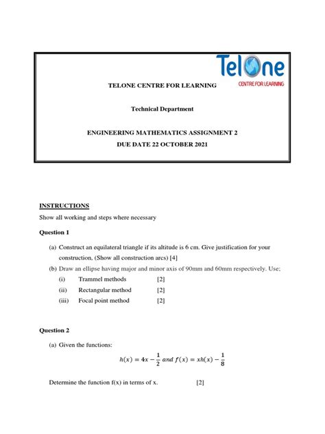 Engineering Mathematics Assignment2 Pdf Equations Mathematics