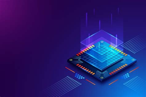 Premium Vector Realistic Microchip Processor Background