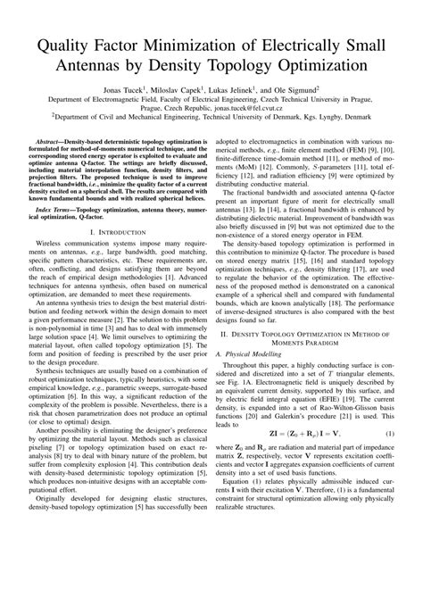 pdf quality factor minimization of electrically small antennas by