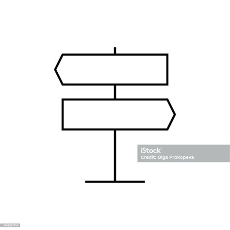 Signpost Pointer Line Icon Outline Vector Sign Linear Style Pictogram Isolated On White Symbol