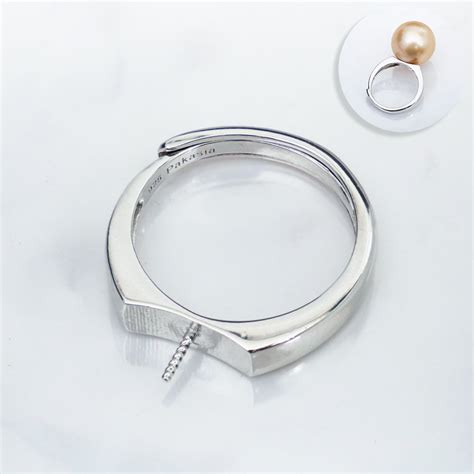 S925 ฺ Flat Plain Pearl Ring Setting Pakasiapearl