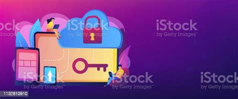 Cloud Computing Security Concept Banner Header Stock Illustration