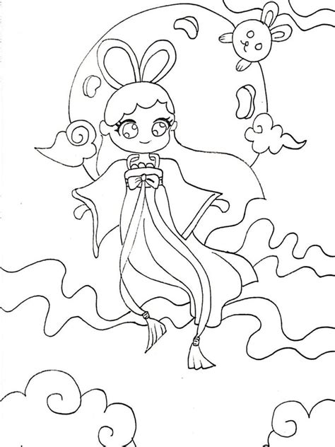 中国民间故事简笔画嫦娥奔月（12张） 简笔画图片大全