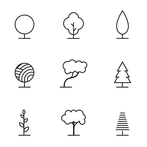 Set Of Tree Vector Design Illustration Nature Tree Vector In Flat