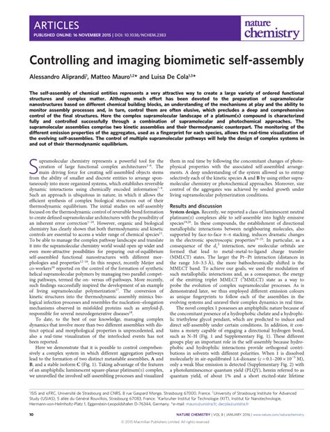 Pdf Controlling And Imaging Biomimetic Self Assembly