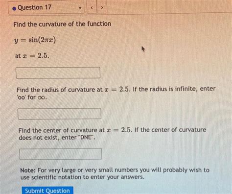 Solved Find The Curvature Of The Function Y Sin 2πx At