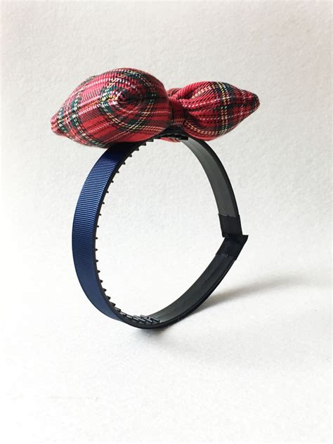 여아 머리띠 추천 타탄 체크 왕 리본 헤어밴드 체리피치크림 네이버 블로그