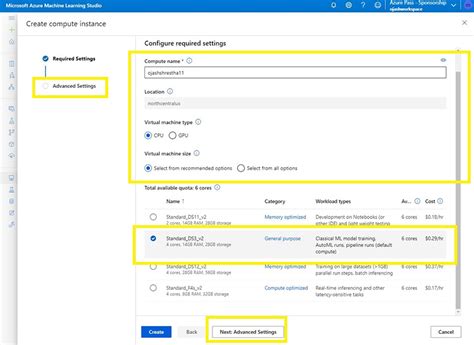 azure machine learning create compute instance and compute cluster