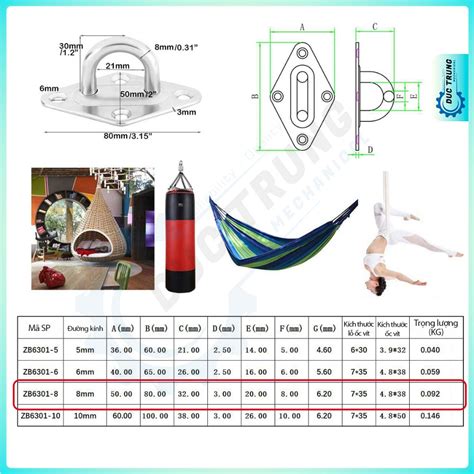 Móc Treo Xích Đu Treo Ghế Đu Treo Võng Treo Quạt Trần Treo Bao Cát