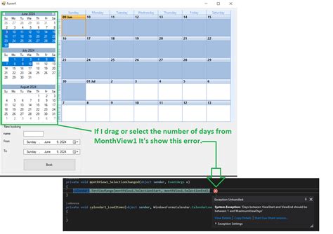 system exception days between viewstart and viewend should be between