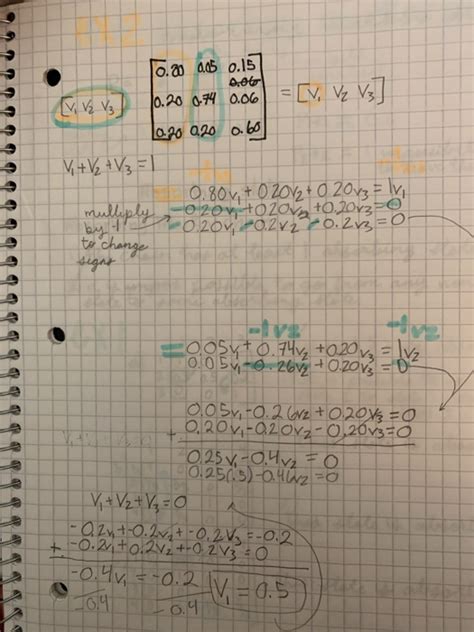 solved find the equilibrium vector for the transition matrix