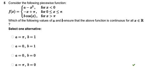 Solved 5 Consider The Following Piecewise Function