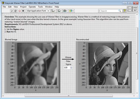 Color And Grayscale Wiener Filter In Labview Ni Community
