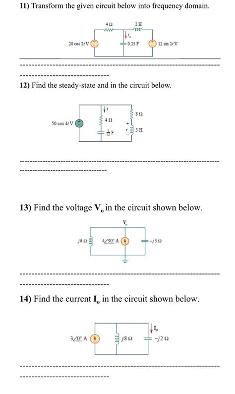 solved transform the given circuit below into frequency