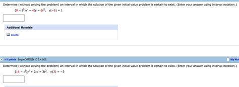 Solved Determine Without Solving The Problem An Interval