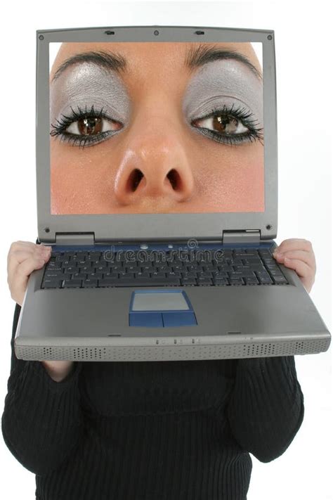 Laptop Face Stock Image Image Of Hold Close Face People 1386397